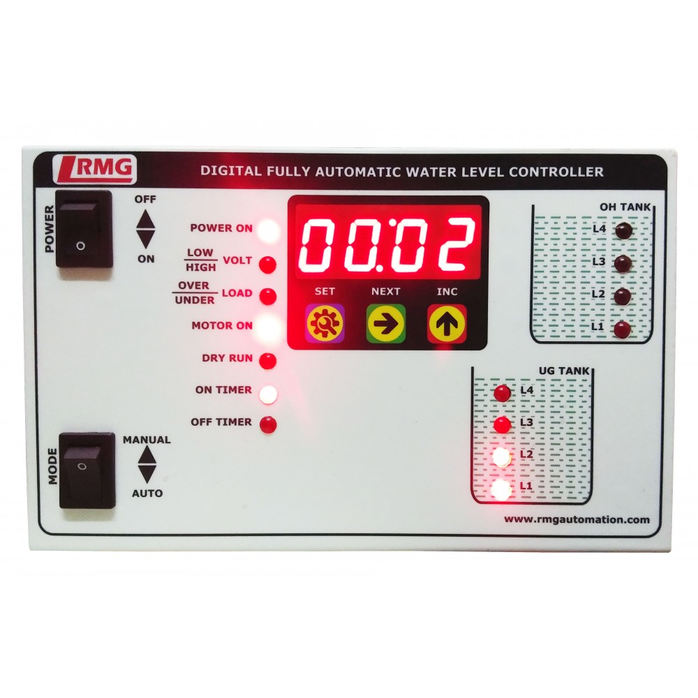 Digital Fully Automatic Water Level Controller With Low High Voltage Over Load Dry Run